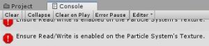 【Unity】Androidでパーティクルが表示されないときにやったこと（Ensure Read/Write is enabled on the Particle System's ...