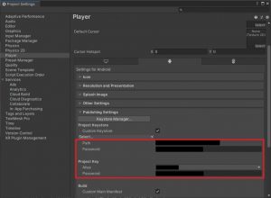 【Unity2020.3】Android用のapkをビルドしようとしたら「Can not sign the application: Unable to sign the ...